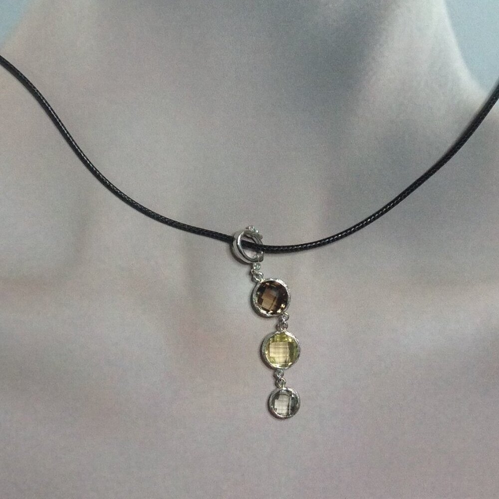 Silver Texture Bezel With 3 Different Color Semi Prec… - Gem